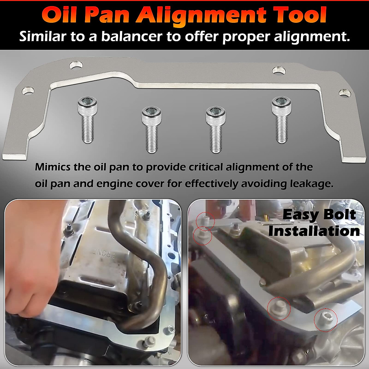 Front and Rear Cover Billet Alignment Tool & Oil Pan Alignment Tool Fits for LS Series Engines 4.8 5.3 5.7 6.0 LS1 LS2 LS3 LS6 L99 LS9 LSA LQ4