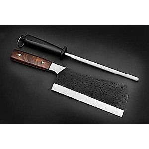 ALZAFASH Cleaver Knife with Sharpening Steel