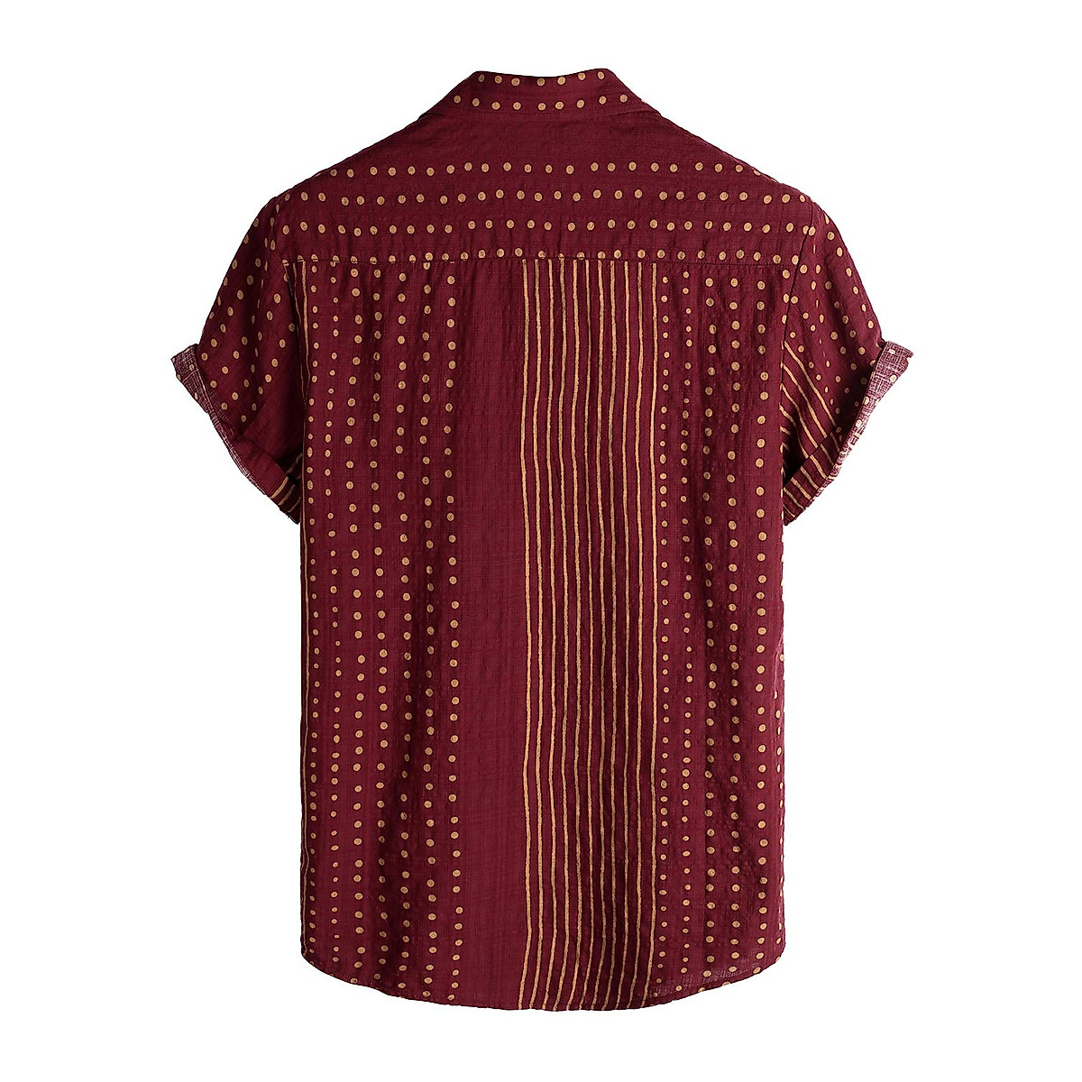 VATPAVE Mens Casual Short Sleeve Button Down Shirts Regular Fit Hawaiian Summer Shirts X-Large WineRed