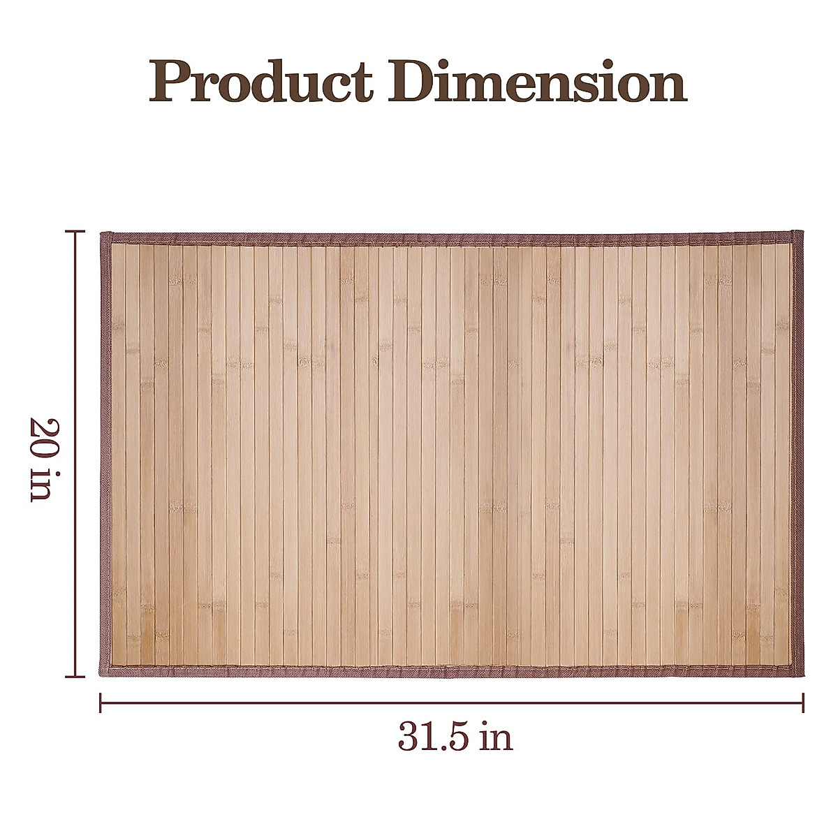 Qriocioa Small Bamboo Area Rug 31.5''x20'', Non Slip Bamboo Runners Rug for Hallways Entryway, Small Bamboo Floor Mat Easy to Mainten, Floor Protector Mat Neutral Area Rug