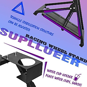 Supllueer Foldable Steering Wheel Stand Fit for Logitech Thrustmaster Fanatec G923 G25 G27 G29 G920 T248 T300RS T300 T500 X Shape Sim Racing Stand Racing Simulator, No Shifter Handbrake Wheel Pedal