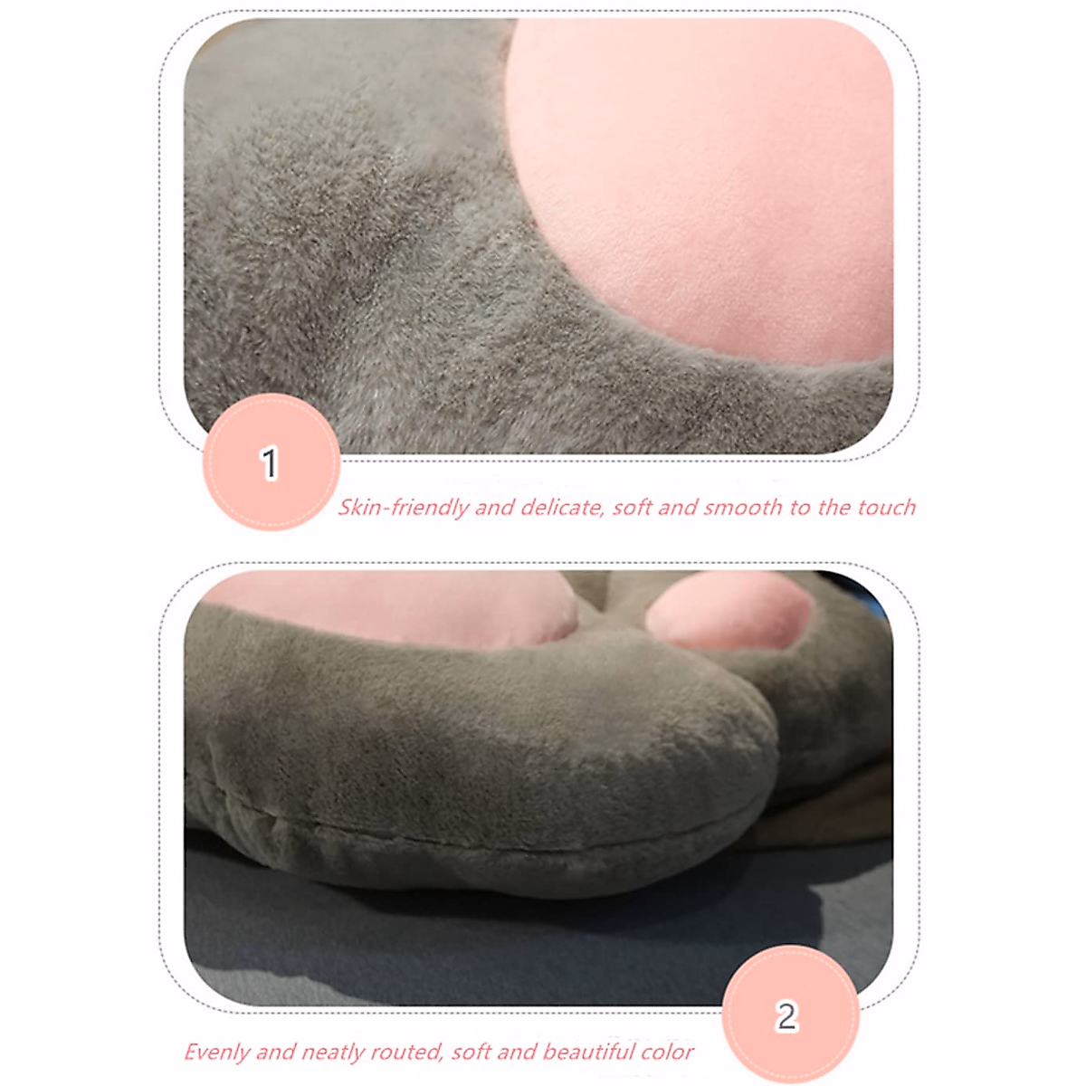 JOSON Cat's paw Cushion Comfortable Bear's paw Chair Cushion Cute Sofa Office Floor seat Cushion (27.8 x 23.6 inch Grey)