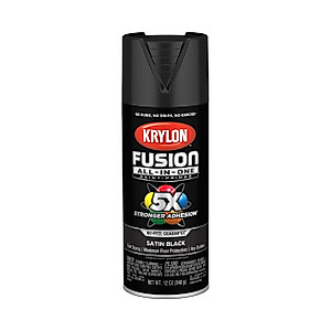 12 oz Krylon K02754007 Black Fusion All-In-One Paint & Primer Spray Paint, Matte
