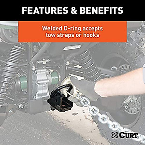 CURT 45006 Bolt-On 2-Inch ATV, UTV Trailer Hitch Receiver Adapter