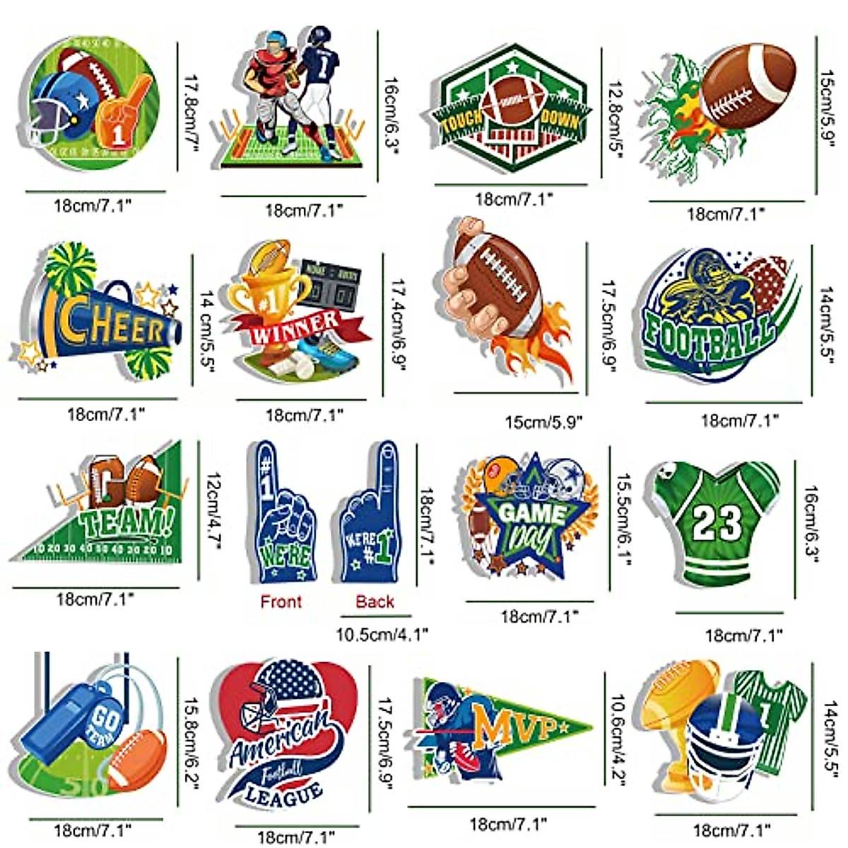 HOWAF Super Football Party Hanging Swirls Decorations, 30pcs Super Football Bowl Foil Swirls for Football Themed Party Supplies, Touchdown American Football Party Spiral Streamer Decorations for Football Game Day