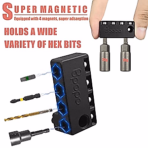 Upgraded Magnetic 1/4-Inch Hex Bits Holders Fit for Milwaukee 18V Impacts Drivers,DIY Magnet Drill Bit Tool Holster Pick Up Sleeve Organizer, Hex Screw Bit Storage on side of Power Drill,Right Side
