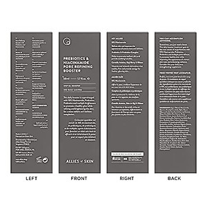 Allies of Skin Prebiotics & Niacinamide Pore Refining Booster: 10% Niacinamide, Goji Berry, Lysophosphatidic Acid. Pore Reducing Serum. Firms & Brightens. Strengthens Skin Barrier 1.7 oz / 50 ml