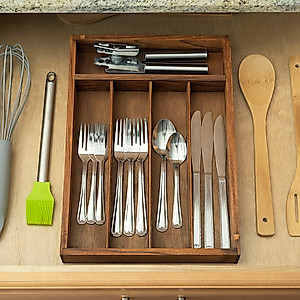 Home Basics Pine Cutlery Tray