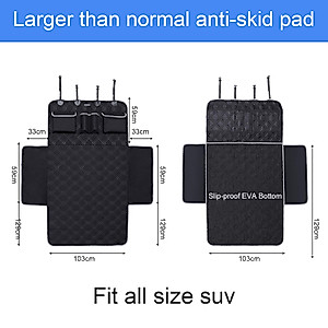 BRONZEMAN Pet Cargo Cover Liner for SUV and Car,Non Slip,Waterproof Dog Seat Cover Mat for Back Seat Trucks/SUV with Bumper Flap Protector,Large Size Universal Fit