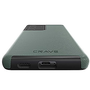Crave Dual Guard for Galaxy S21 Ultra Case, Shockproof Protection Dual Layer Case for Samsung Galaxy S21 Ultra, S21 Ultra 5G (6.8 inch) - Forest Green