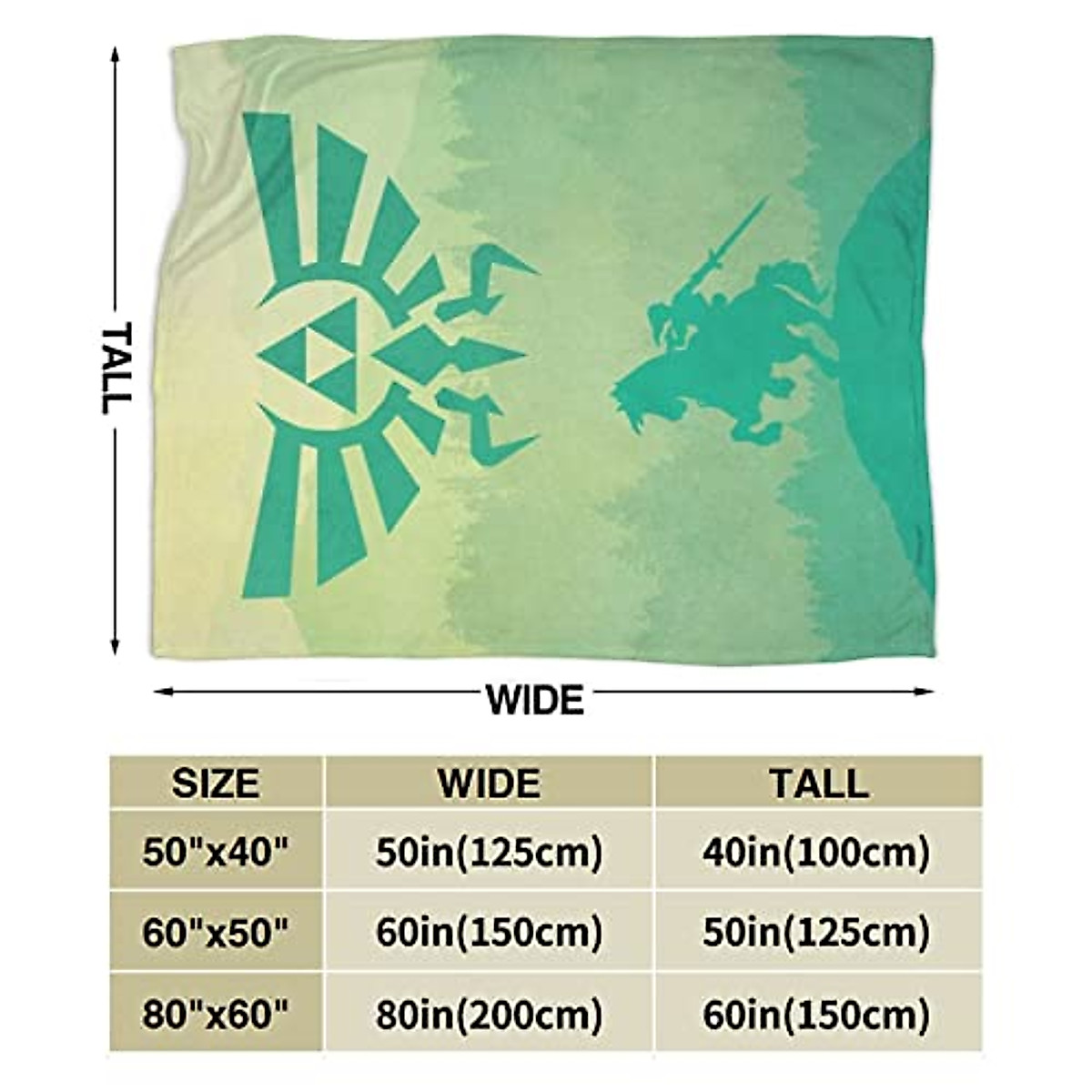 TeeDemon Legend Blanket Ultra-Soft Bedding Skin Friendly Flannel All Seasons for Bedroom Sofa Comfortable Throw Blanket, 80''x60''