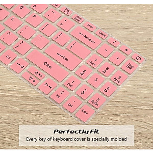 Keyboard Cover Skin for 15.6" Acer Aspire 3 A315-54 A315-55 A315-56 A315-57 A315-58, Acer Aspire 5 Slim 15.6 inch A515-45 A515-56 A515-46 A515-43 A515-54 A515-54G A515-55 A515-55T/55G, Pink