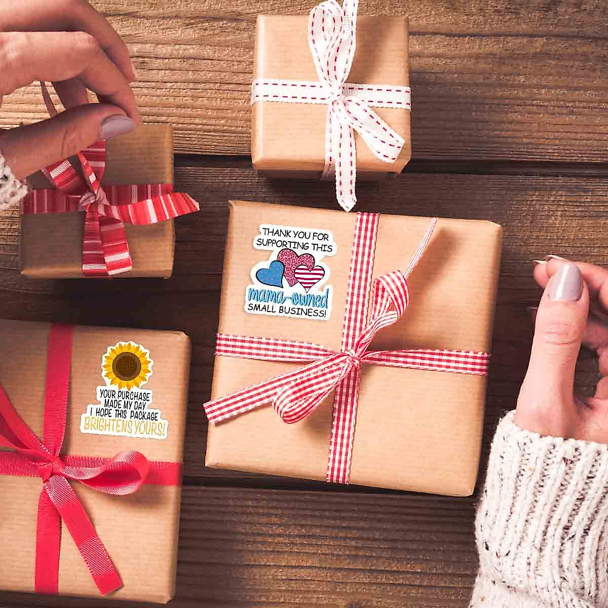 Wailozco 240 PC Cute Mama Owned Small Business Stickers,Funny Small Business Envelopes Stickers for Business Packages/Handmade Goods/Bags, Theme Small Shop Business Stickers for Envelopes Seals