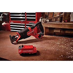 CRAFTSMAN V20 Cordless Reciprocating Saw Kit, 3,000 RPM, 14.5 inch, Battery and Charger Included (CMCS300M1)