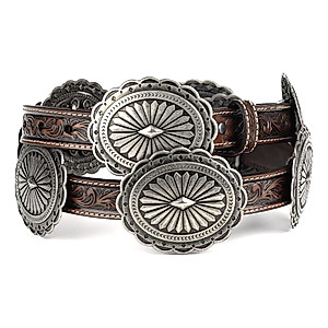 ARIAT Women's Tooled Leather Concho Belt, Large