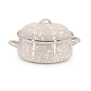 Golden Rabbit Enamelware - 4qt Dutch Oven (Taupe Swirl)
