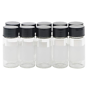 Kesell 10ml Clear Glass Bottle Liquid Sampling Sample Glass Vials with Label Sticker and Screwcap, Pack of 10