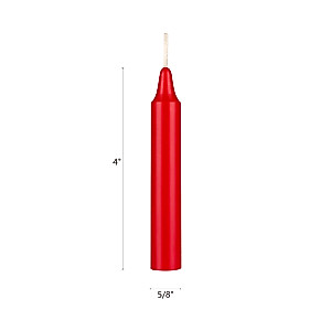 Mega Candles 10 pcs Unscented Red 5 Inch Taper Candles, Multi Purpose, Household General Usage, Emergency Lighting, Church, Prayer Vigils, Religious Ceremonies