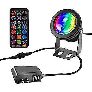 Tsanhoo Outdoor Lights, Landscape Lighting, Spotlights for Yard, Spotlight Waterproof with Remote, RGB Pond Light 16 Colors Changing Garden Lights Outdoor Decor Flood Lights US Plug