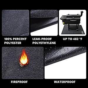 Z GRILLS 48 ×36 Inch Under Grill Mat, Fireproof Grill Pads for Outdoor, Durable Deck and Patio Protective Mats