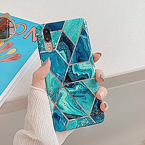 KABIOU Plating Geometric Marble Phone Case for Huawei P40 Pro P30 P20 Lite Pro Mate 30 20 Lite Glossy Soft IMD Phone Back Cover,j,for Huawei P30 Pro