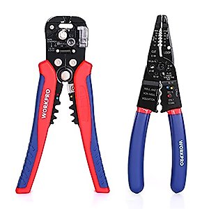WORKPRO Wire Stripper Set, 8-Inch Multi-Tool Stripper and 8-Inch Self-Adjusting Wire Stripper Set for Stripping, Cutting and Crimping