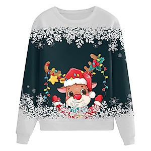 Christmas Tops for Women Womens Turtleneck Sweater Pullover Sweatshirts Tops Holiday Blouse top Silk Elegant Pullover Sweaters Cute Hoodies Athletic Tank Tops for Women tee Shirt
