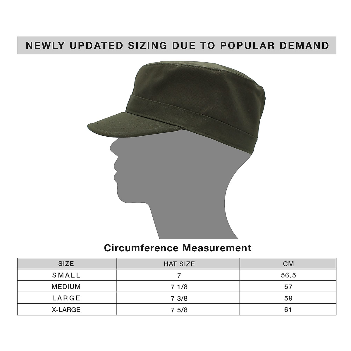 KBETHOS KBK-1464 OLV S Cadet Army Cap Basic Everyday Military Style Hat (Now with STASH Pocket Version Available)