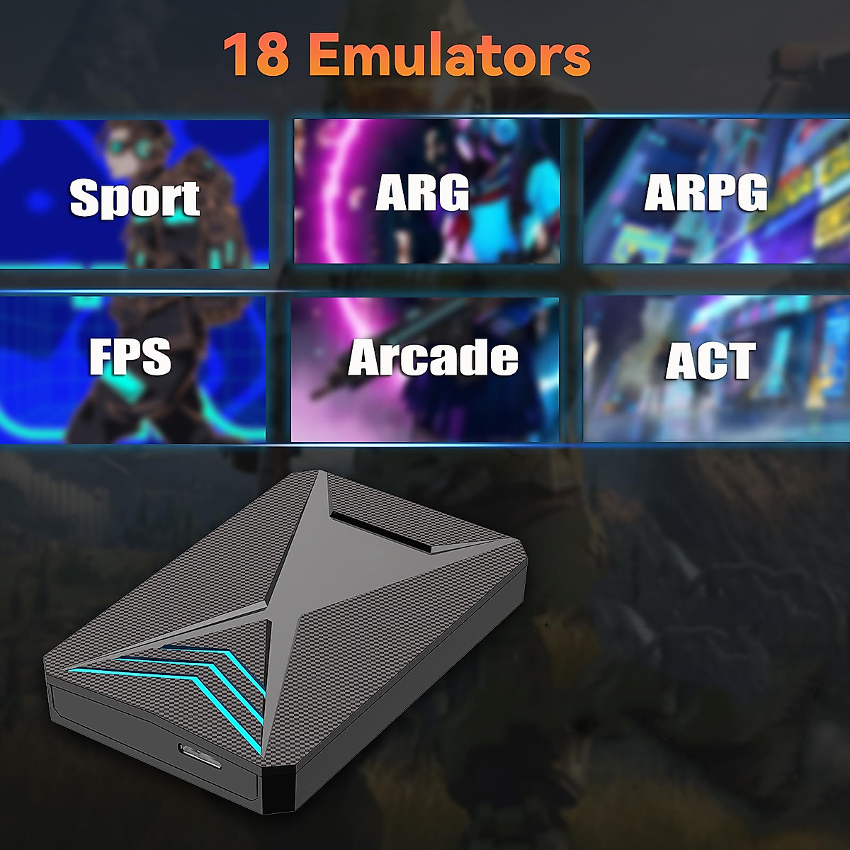 Retro Game Console HDD, 2TB Hyper Base Lbox Built-in 4280 Top Retro Video Games, 18 Emulator Console Plug and Play, Portable Game Hard Drive for Win 8.1/10/11, Game HDD + 1 WHT Vibrating Controller