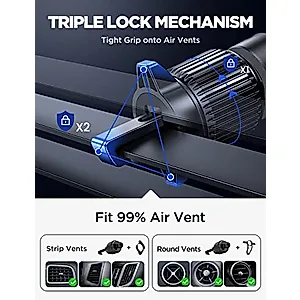 JOYROOM Mini Air Vent Phone Mount for Car, Hands Free Phone Holder with Telescopic Clamping & Folding Back, Car Mount for All iPhone Samsung & Other Smartphone
