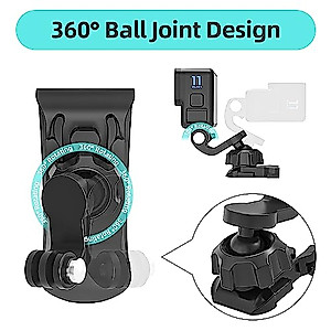 SUREWO Car Sun Visor Mount, Quick Clip Sun Visor Mount with Universal Ball J Hook Compatible with GoPro Hero 12 11 10 9 8 7 6 5 Black,DJI Osmo Action 3,AKASO and More