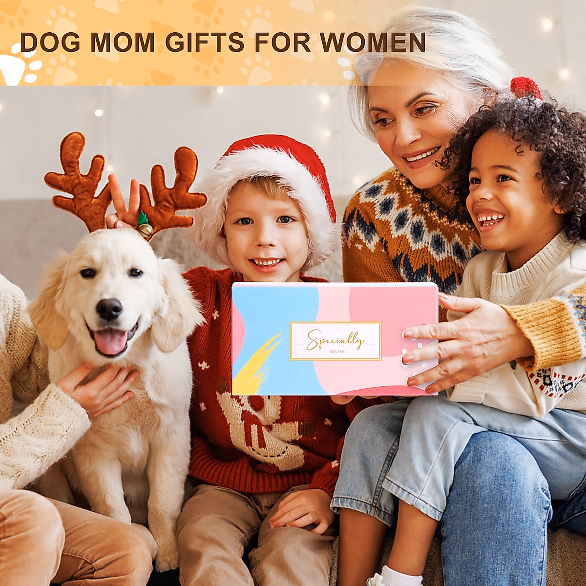 Dog Mom Gifts for Women, Dog Lover Gifts for Women, Dog Mom Mothers Day Gifts, Birthday, Christmas Gifts, 20oz Wine Tumbler Gifts Basket with Makeup Bag, Natural Stone Paw Bracelets, Socks