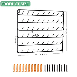 HAITRAL 4 Set of 54-Spool Sewing Thread Rack, Wall-Mounted Metal Sewing Thread Holder, Hair-braiding Organizer, Black