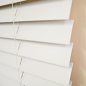 Lumino 2-inch Contemporary Faux Wood Cordless Room Darkening Blind for Windows - Starting at $19.97 - (Over 900 Custom Sizes) Window Blinds Cordless, White - 18" W x 36" H