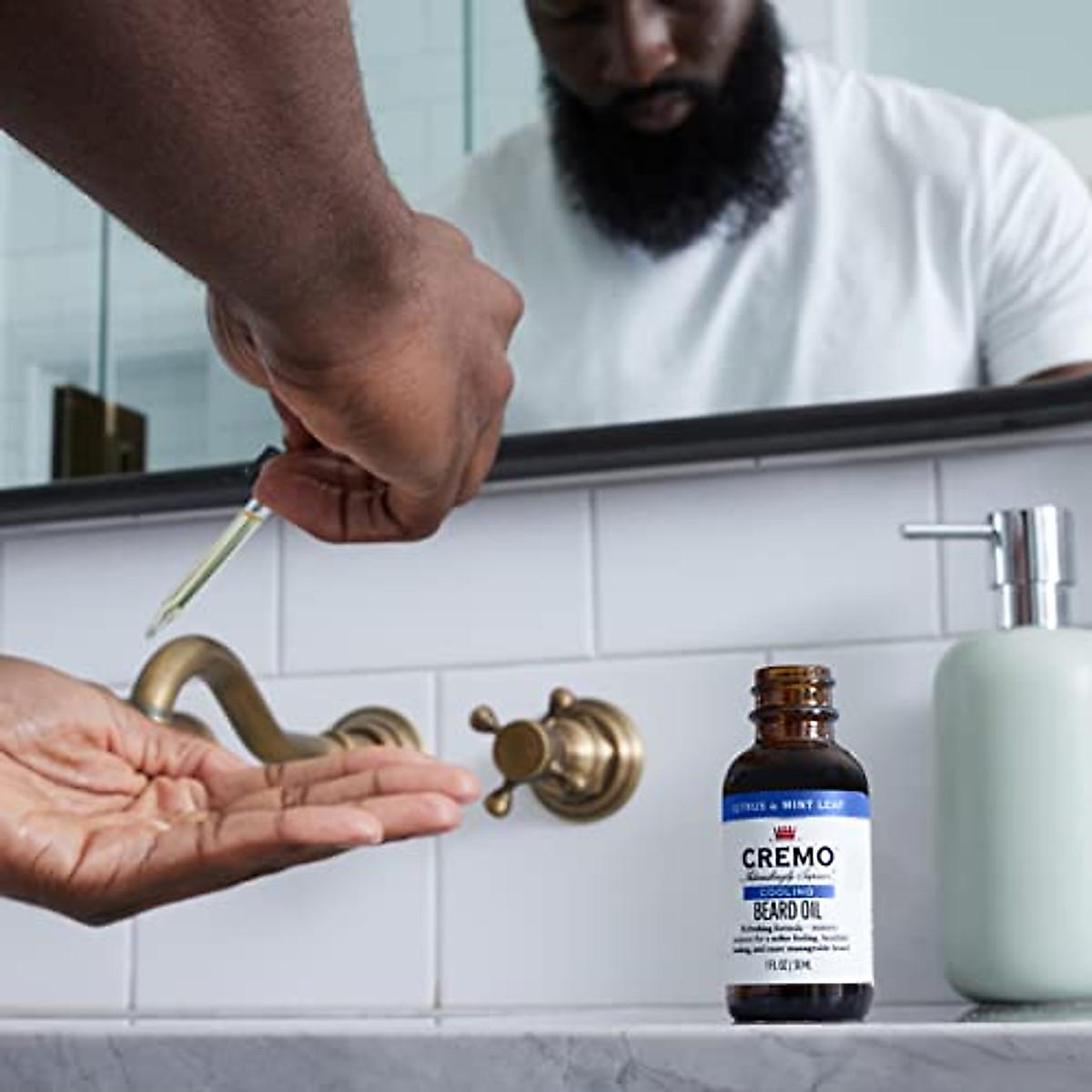 Cremo Beard Oil, Cooling Citrus & Mint Leaf, 1 fl oz - Restore Natural Moisture and Soften Your Beard To Help Relieve Beard Itch