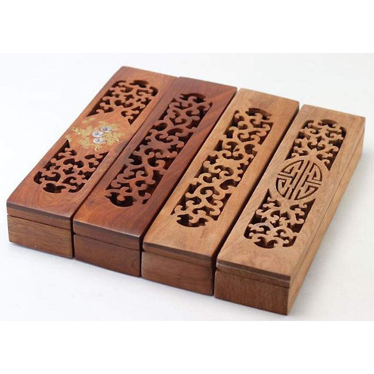 Black Temptation [Flower] Wooden Chopsticks Box Flatware Storage Box Cutlery Organizer Case