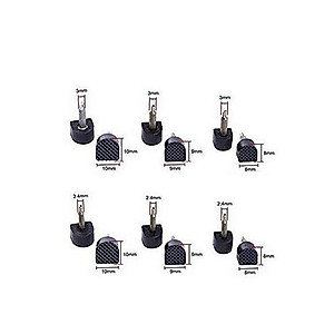 6 Pairs Black Durable U-Shape Heel Tips Replacement High Heel Caps Protectors Shoe Repair Tip Taps Shoes Dowels Lifts Replacement for Women Non-Slip (9mm, Thin Pins-2.4mm)