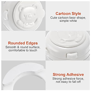 Homoyoyo 4Pcs Children Safety Button Security Lock Child Proof Car Computer Washing Machine Stove Key Start Button Protection Cover Baby Safety Lock Pressing Device