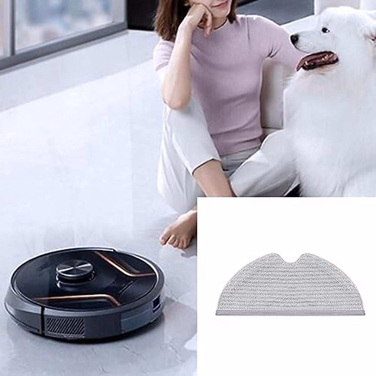 Reusable Sweeping Robot Vacuum Cleaner Cleaning Cloth Mop Wipe Tool Replacement Accessories Compatible For 2C STYTJ03ZHM Wipes Vacuum Cleaner Accessories Mop Cloth Replacement Floor Cleaning Pads Mop