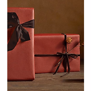 Utehilly Brown Christmas Velvet Ribbon for Tree, Gift Wrapping, Flower Bouquet, Wreath Decorations, Bow Making 3/8'', 25 Yards