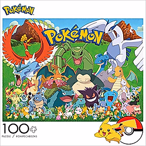Buffalo Games - Pokémon - Fan Favorites - 100 Piece Jigsaw Puzzle for Families Challenging Puzzle Perfect for Game Nights - Finished Puzzle Size is 15.00 x 11.00