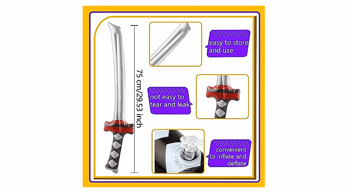 Cotiny 16 Pack Inflatable Ninja Sword Samurai Sword Toy Weapons ...