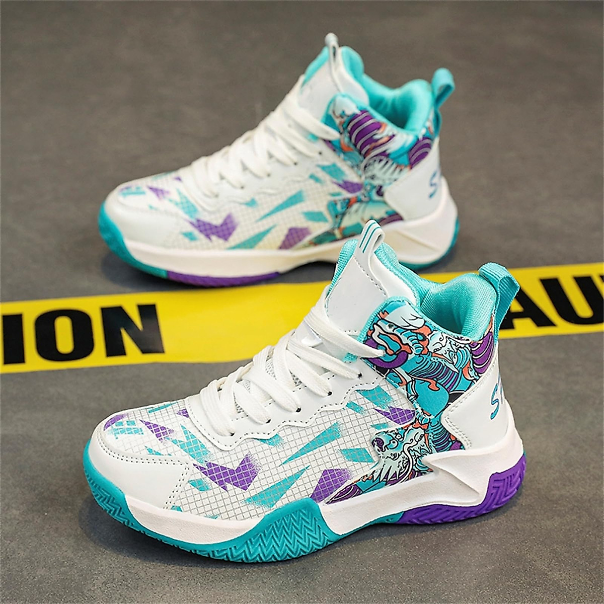 DAYUMKOU Boys Shoes Kids Basketball Shoes Girls Tennis Shoes Lightweight Breathable Walking Running Sports Shoes