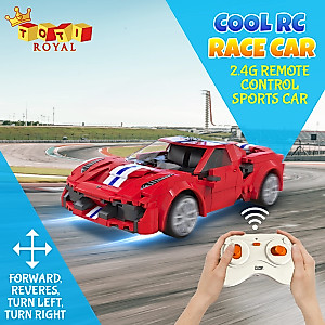 TOTI ROYAL Build Your Own RC Car Kit for Kids | 306-Pieces STEM Building Blocks Toys for Boys and Girls | Build a Remote Control Race Car Kit | New 2021 for 6+ Year Olds (Red Bomb)
