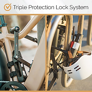 Via Velo 2 Electric Bike Bike Lock Set | Same Key System 4 Keyed Alike keys, Heavy-Duty Hard Steel | 33.5" Folding Lock | 11" Bicycle ULock | 6' Cable | for Electric Bike Fat Tire Scooter Folding Bike