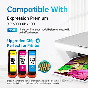 LEMERO Remanufactured Ink Cartridge Replacement for Epson 302 XL 302XL T302XL to use with Expression Premium XP-6100 XP 6100 XP-6000 (1 Cyan, 1 Magenta, 1 Yellow, 3 Pack)