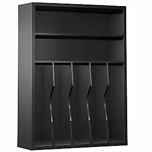 WUSHIZHUHUN Utensil Organizer Silverware Drawer Organizer - 7 Slots Bamboo Silverware Tray For Kitchen Cutlery Office Supplies Makeup Desk Storage Garage Tool Organization W13”x L17” (Black)