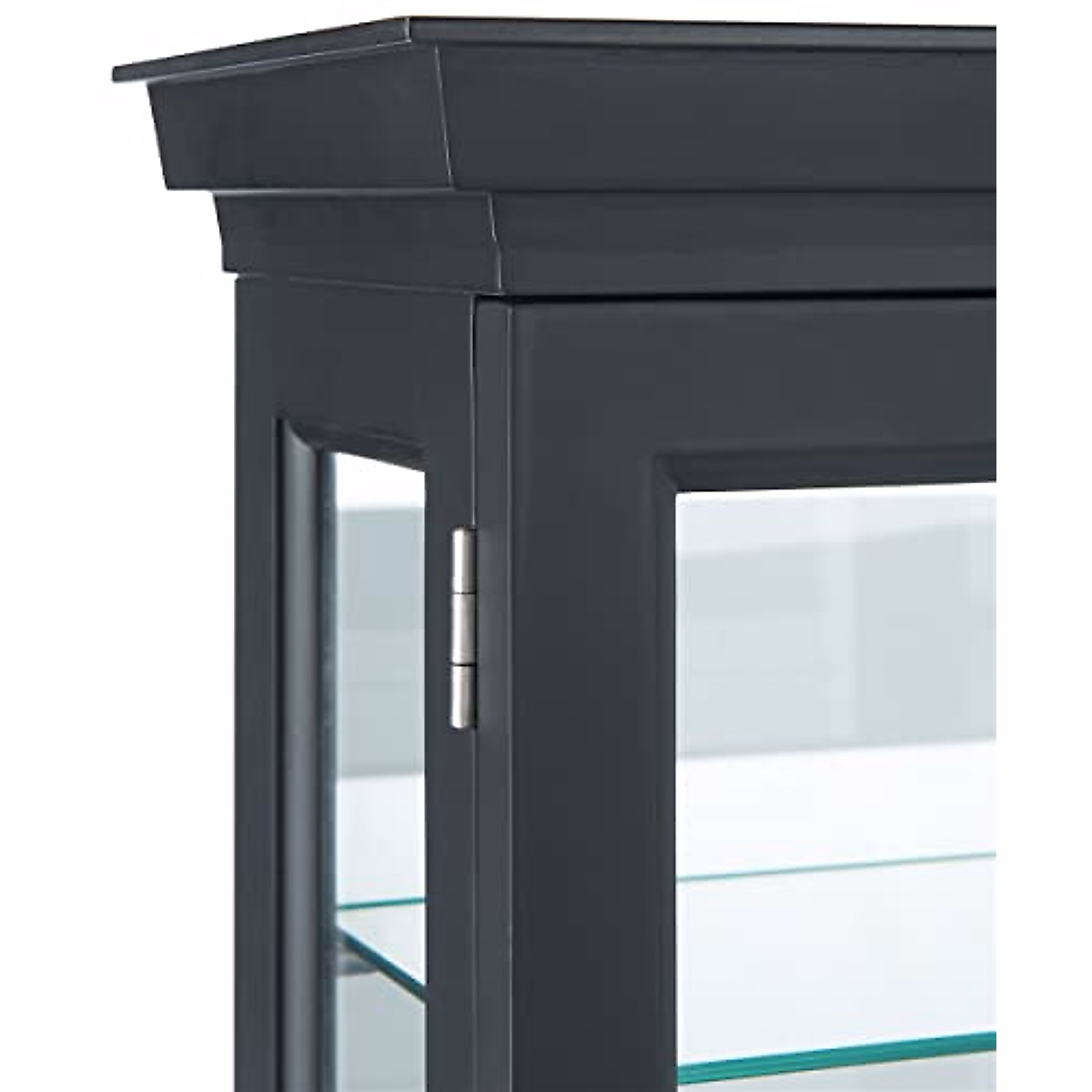 Displays2go 20" Countertop/Wall Mount Display Case, Adjustable Shelves, Locking - Black (DCC2033BK2)