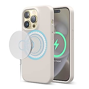 elago Magnetic Case Compatible with MagSafe iPhone 14 Pro Case MagSafe - Built-in Magnets, Liquid Silicone Case, Shockproof, Strong Magnet - 6.1 inch [Stone]