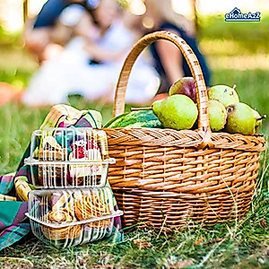 EHOMEA2Z Food Containers Clear with Lids Hinged Take Out Clam Shells Clamshell Packaging, Durable and Easy Grip, Pie To Go Containers For Desserts, Restaurants, Parties(5" x 5" - 40 Count)